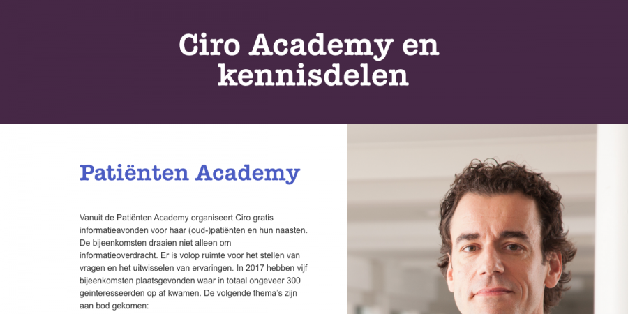 CIRO Jaarbericht 2017 - Ciro Academy en kennisdelen